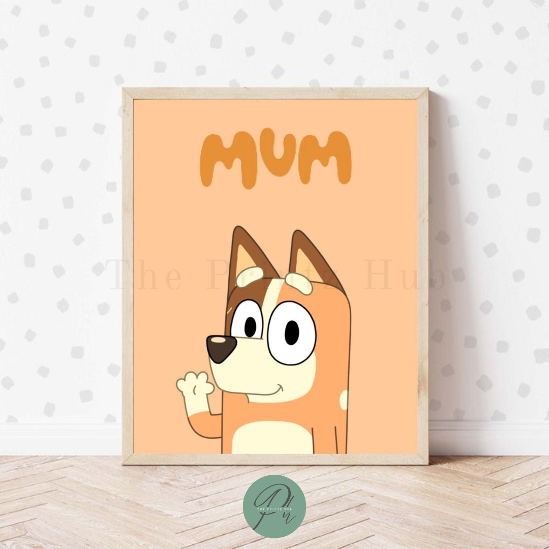 Set of 4 Bluey Prints Bluey Gallery Wall Decor Bluey - Etsy