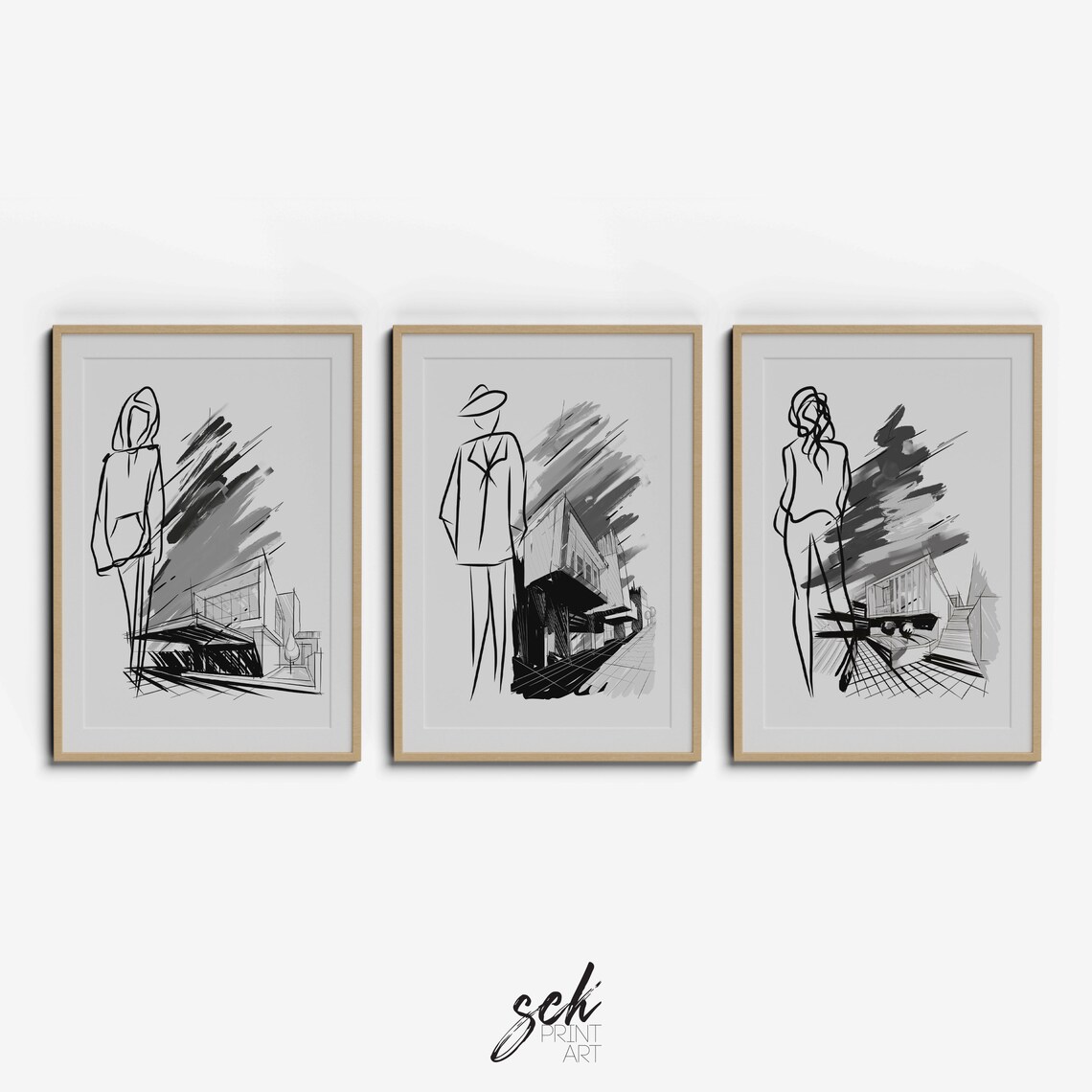 Line Illustration Wall Decor, Minimalist Wall Art, Minimal Black ...