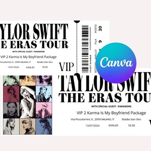The Eras Tour Tickets Template - Etsy