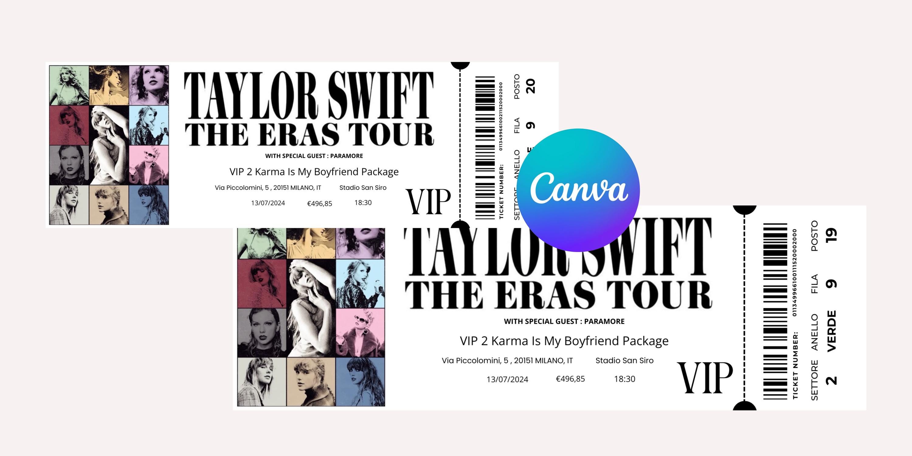 The Eras Tour Tickets Template - Etsy