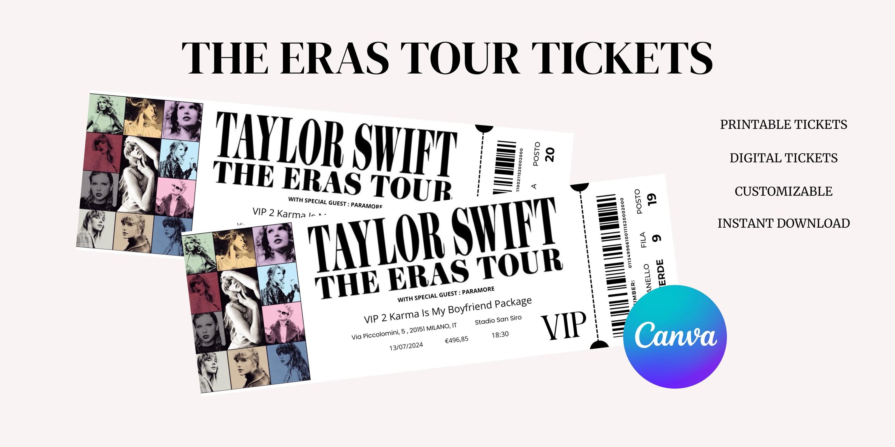 The Eras Tour Tickets Template - Etsy