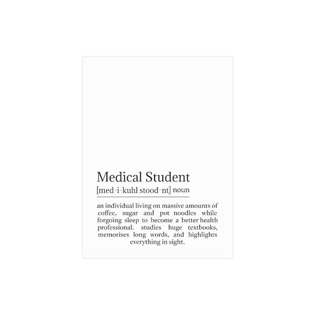 Medical Student Definition Poster - Etsy