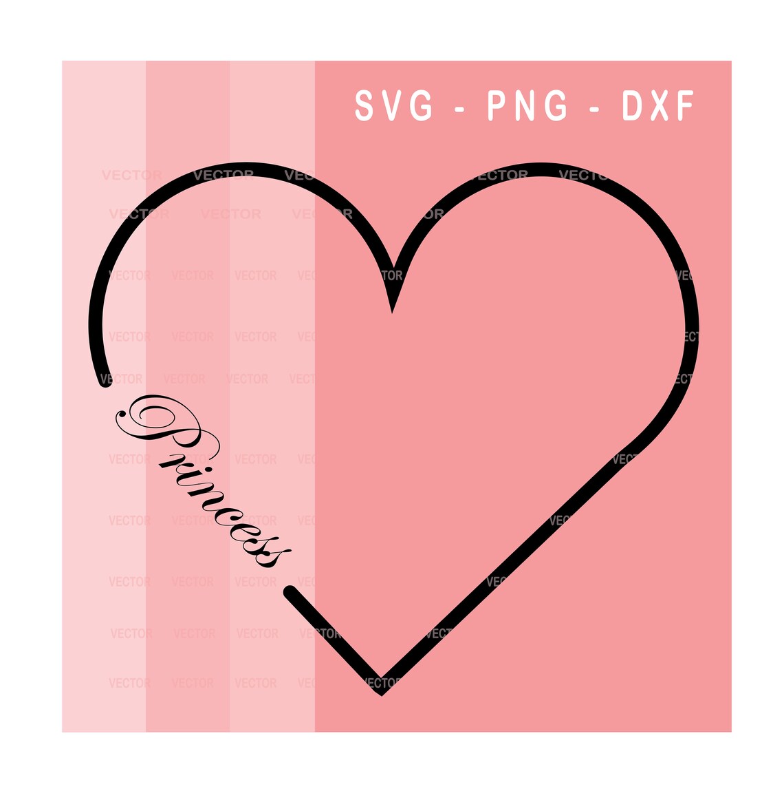 Princess Heart Frame Digital Files SVG PNG and DXF - Etsy UK