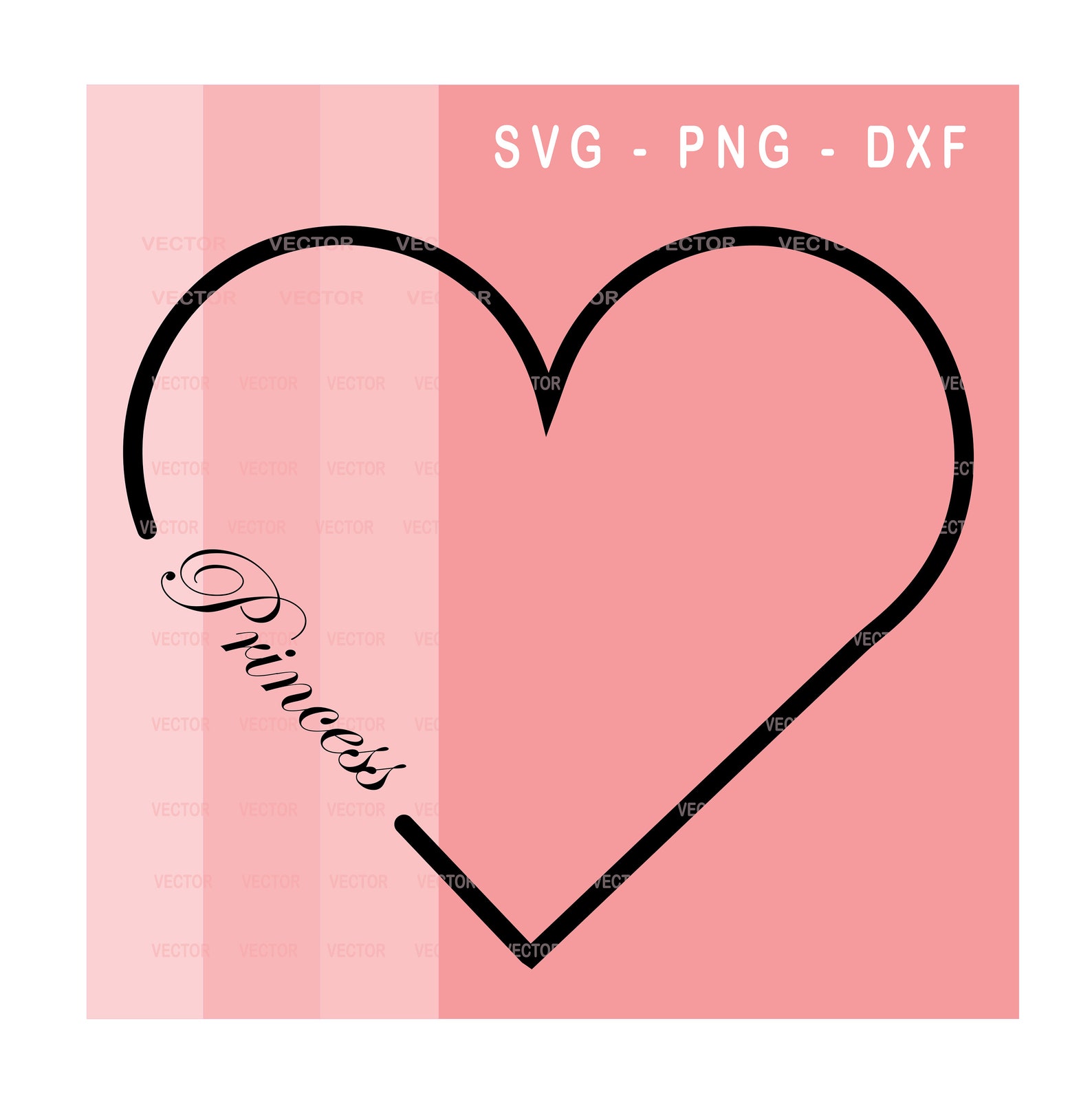 Princess Heart Frame Digital Files SVG PNG and DXF - Etsy UK