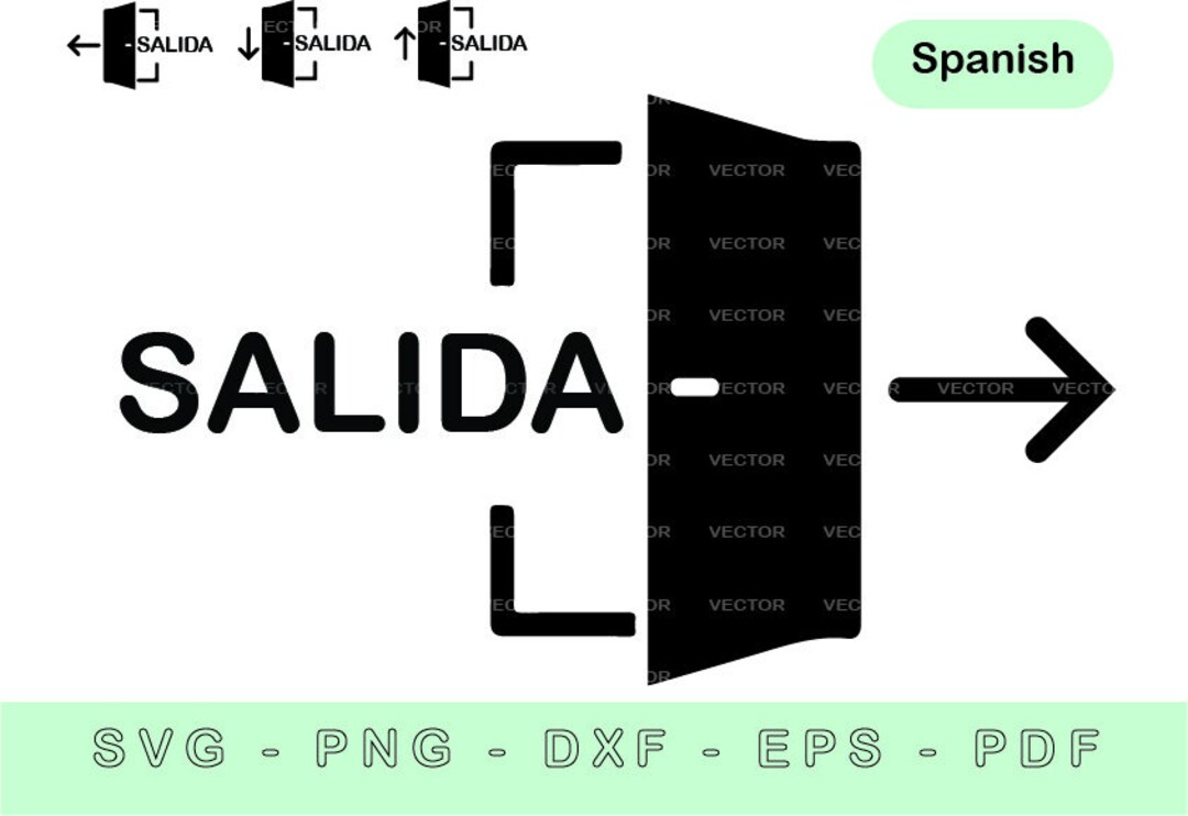 Exit Salida Icon Sign [svg Png Dxf Eps Pdf] - Digital Download - Etsy