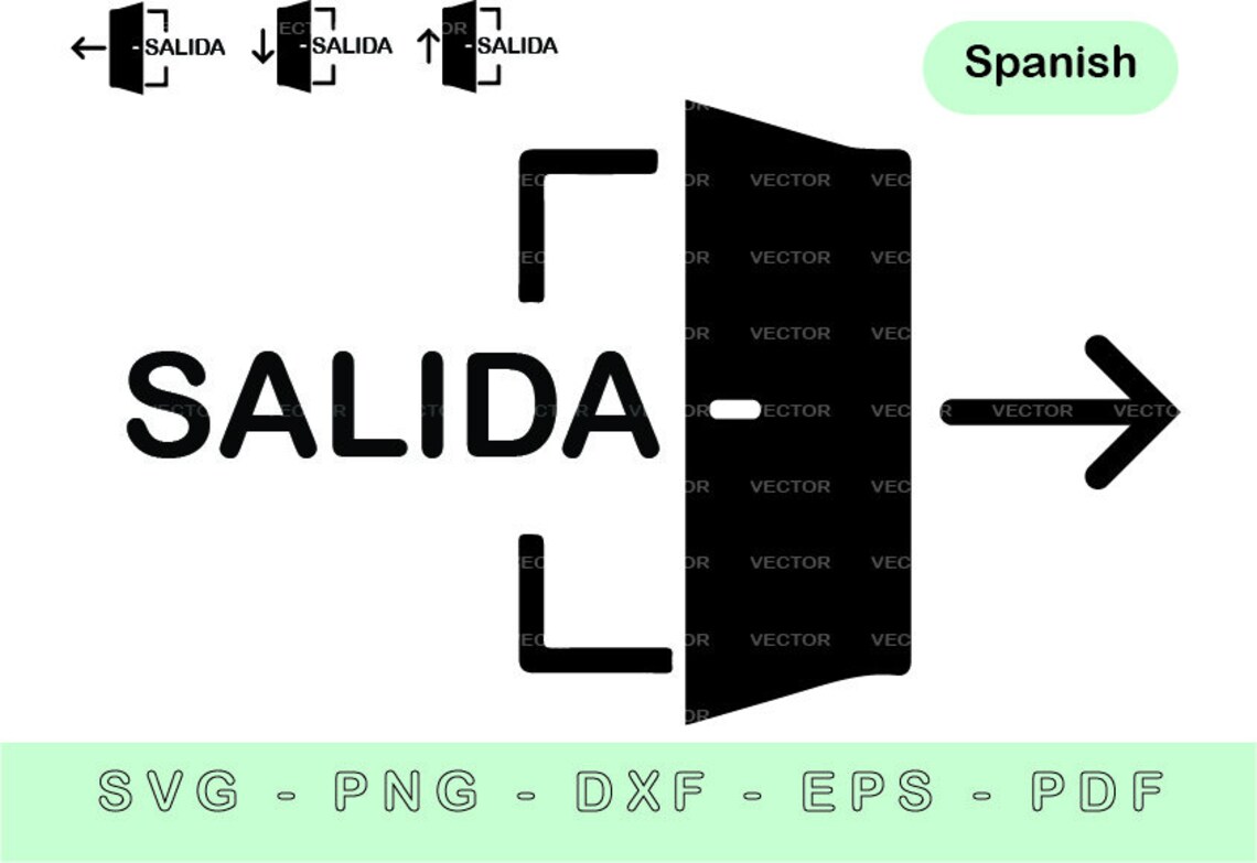 Exit Salida Icon Sign [svg Png Dxf Eps Pdf] - Digital Download - Etsy