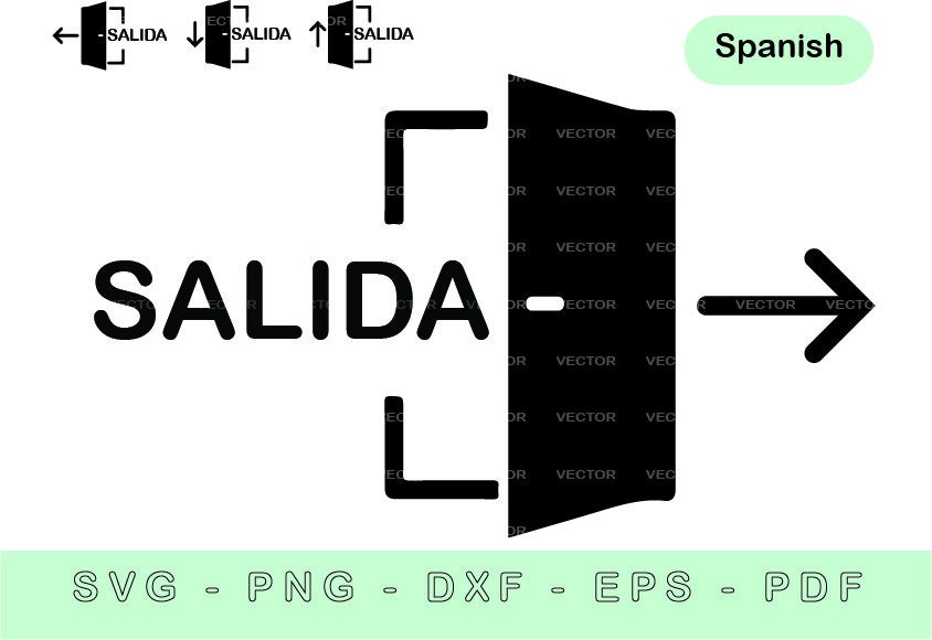 Exit Salida Icon Sign [svg Png Dxf Eps Pdf] - Digital Download - Etsy