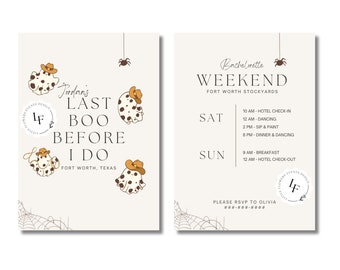Coastal Cowgirl Bachelorette Invite and Itinerary | 5x7" Customizable ...