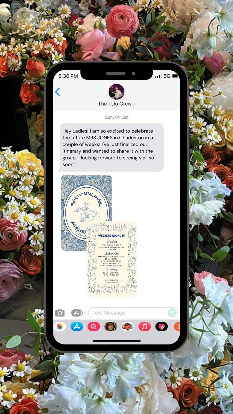 Coastal Cowgirl Bachelorette Invite and Itinerary | 5x7" Customizable ...