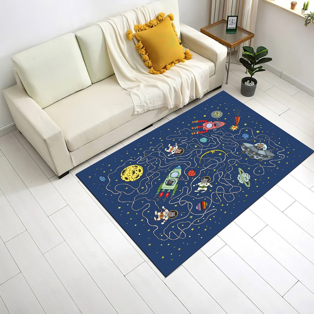Space Rug, Solar System Rug, Salon Decor, Salon Rug, Kids Rug, Area Rug ...