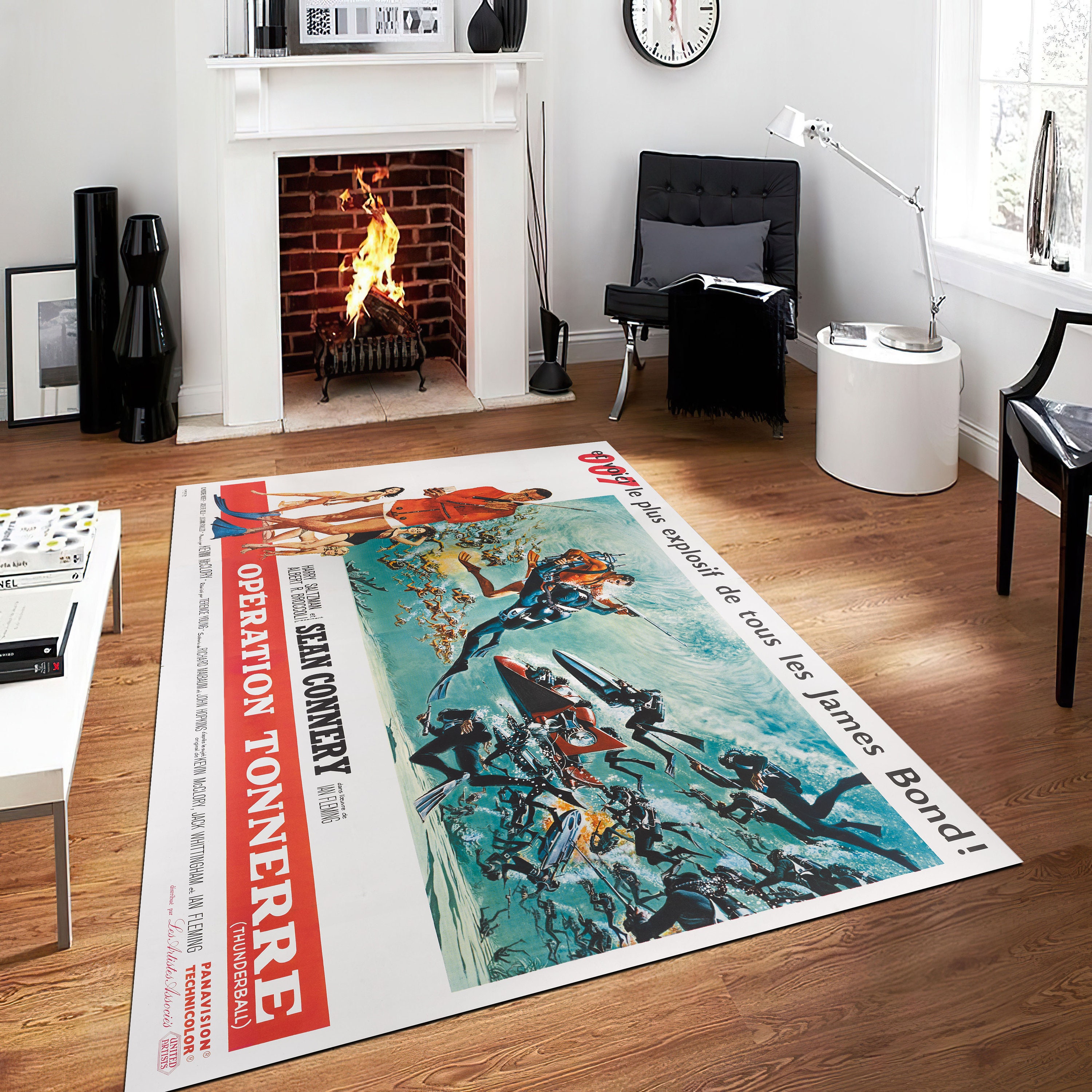 James Bond Theme Rug, Popular Film Carpet, 007 James Bond Design Rug ...