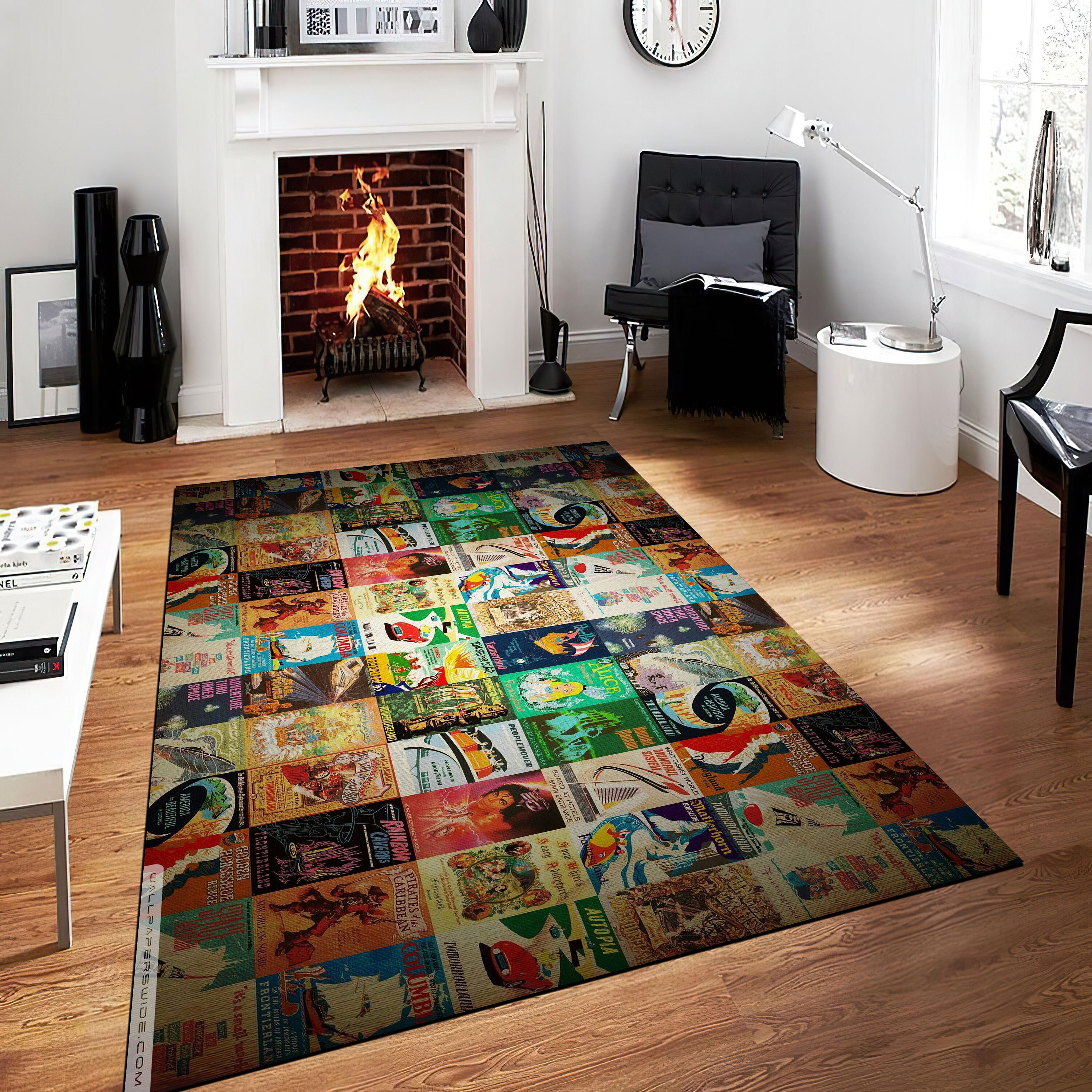 Nostalgic Movie Retro Style Rug, Vhs Case Themed Horror Movie Room Rug ...