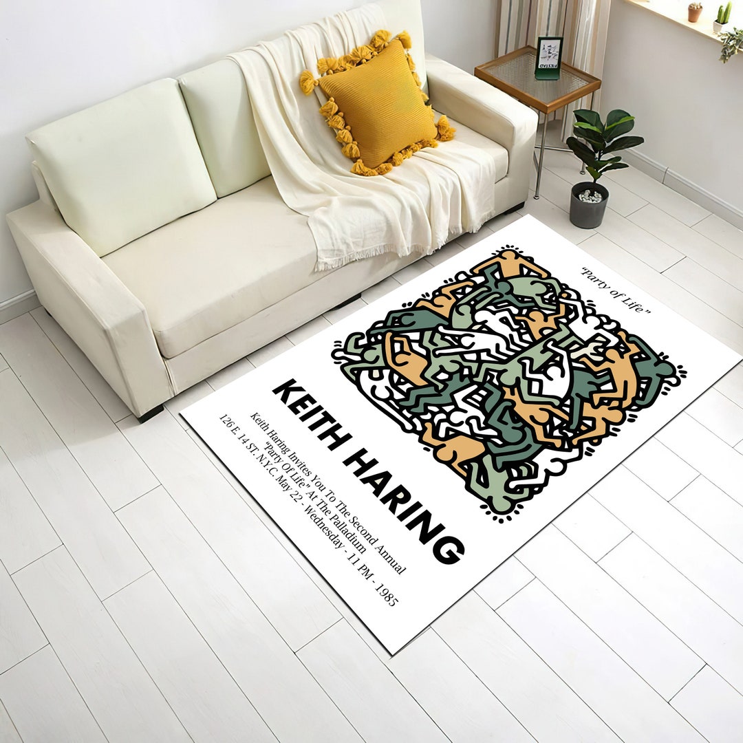 Keith Haring, Keith Haring Rug, Keith Haring Dance, Dance Rug, Black ...