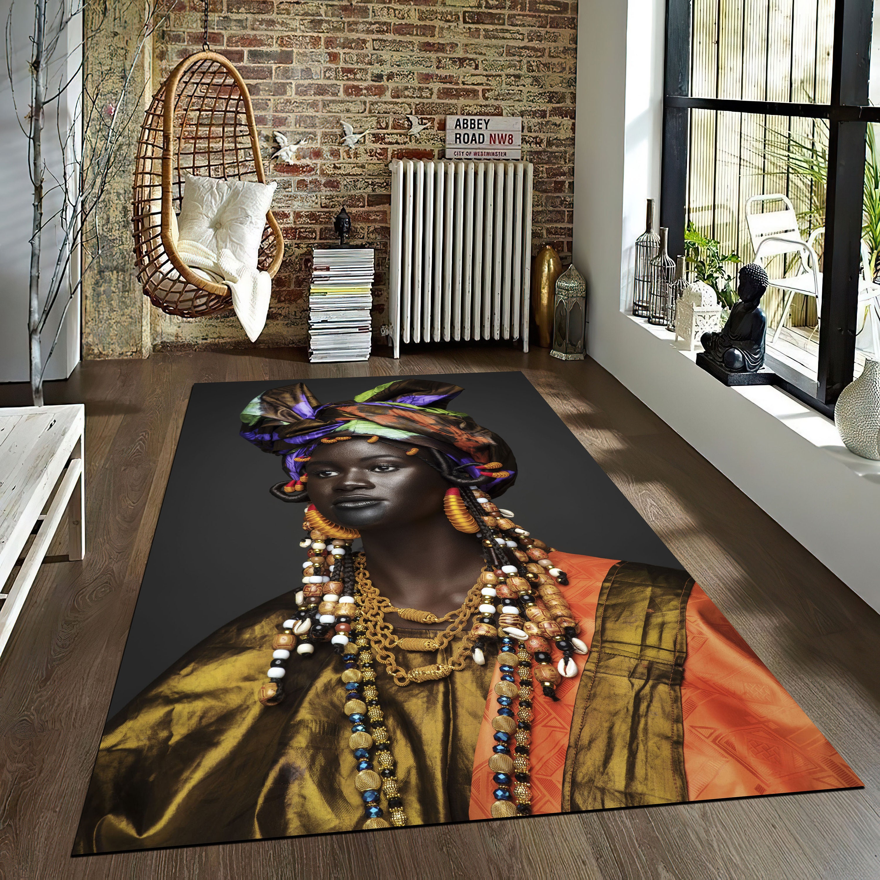 African Rug ,african Woman Rug, Ethnic Rug,african Decor,customizamble ...