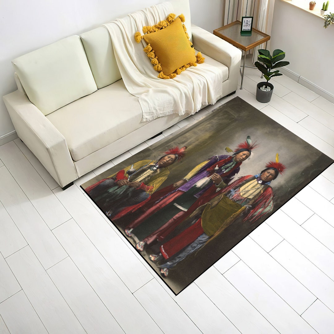 Native American Rug, Native Mans Rug, Retro Rug, Historical Carpet ...