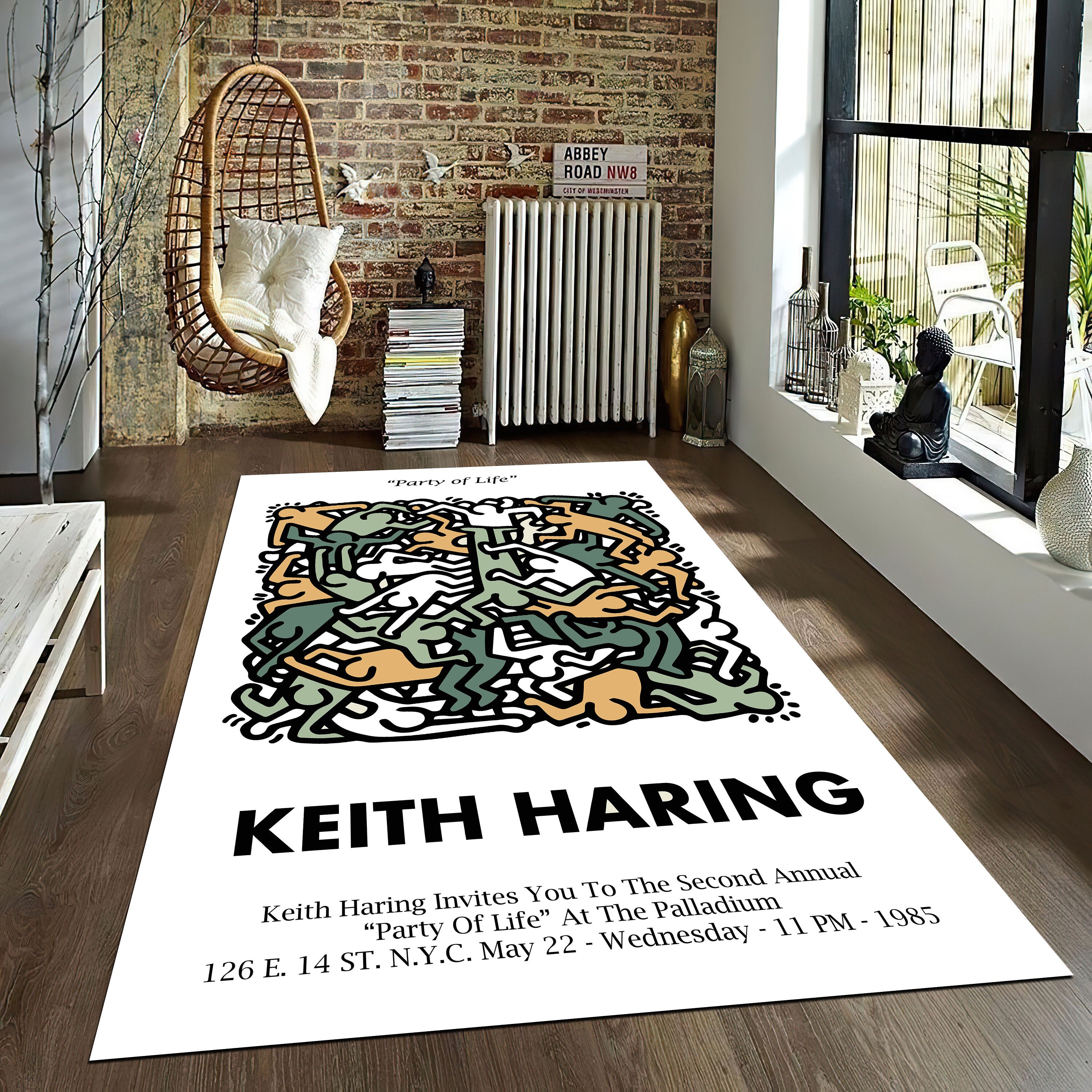 Keith Haring Keith Haring Rug Keith Haring Dance Dance Rug - Etsy