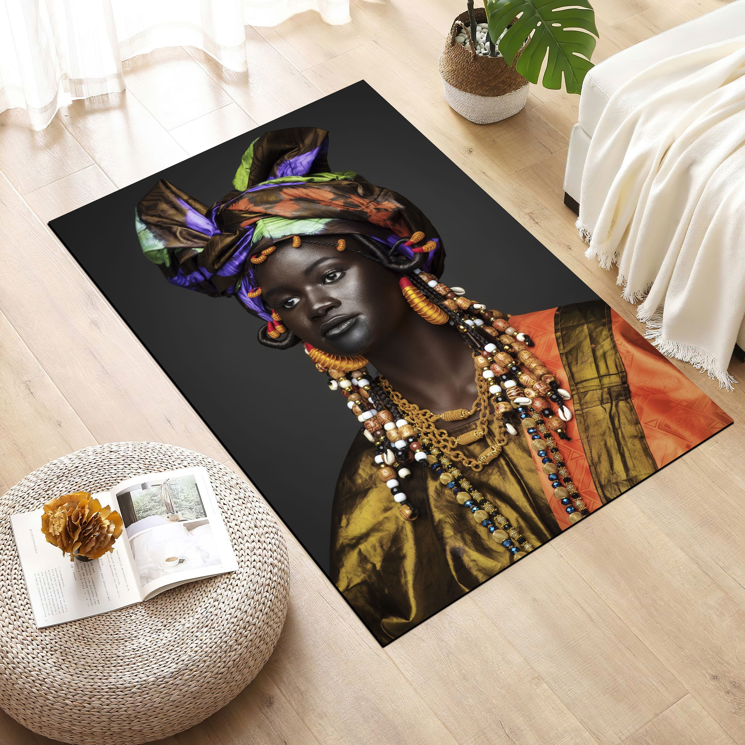 African Rug ,african Woman Rug, Ethnic Rug,african Decor,customizamble ...