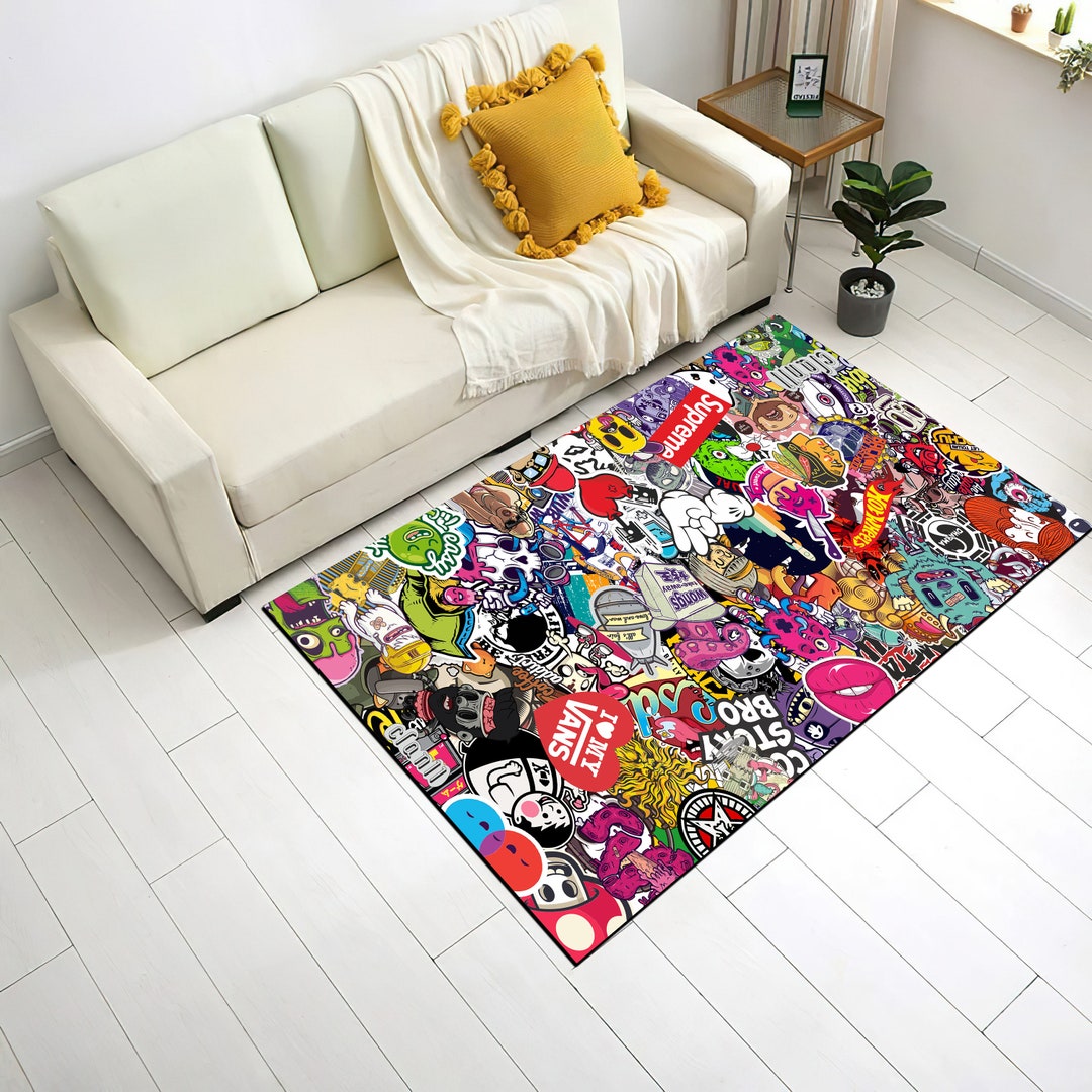 Graffiti,graffiti Rug, Unique Rug,living Room,colorful Rugs,abstract ...