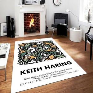 Keith Haring, Keith Haring Rug, Keith Haring Dance, Dance Rug, Black ...