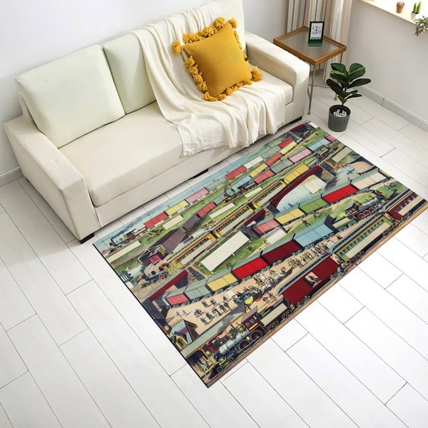 Train Track Rug - Etsy