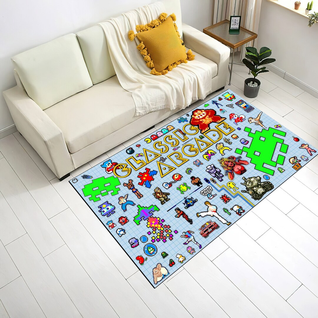 Classic Arcade Game Rug, Video Game Carpet, Player Arcade Rug, Arcade ...