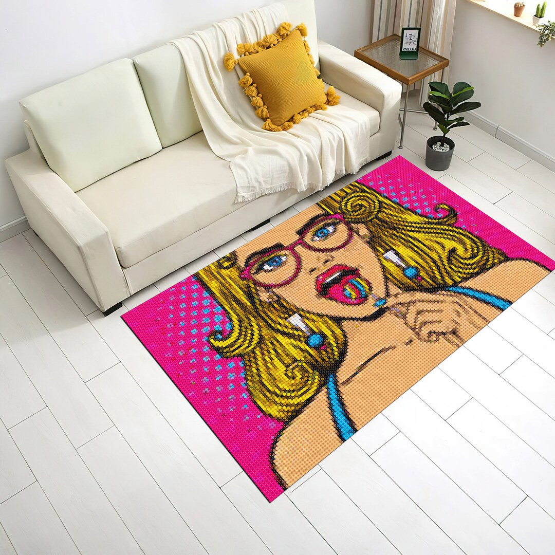 Pop Art Rug, Comic Graffiti Rug, Boom Art Rug,modern Art Rug,home ...