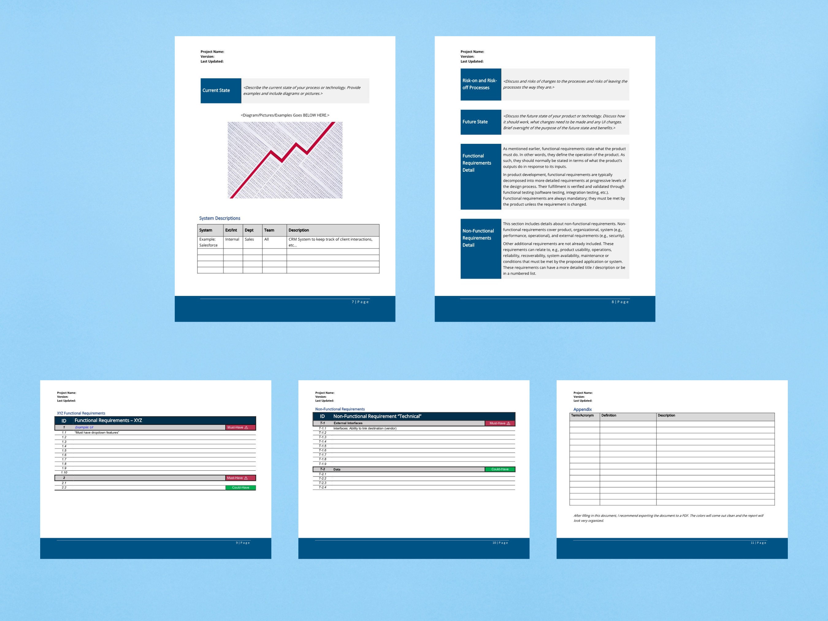 Functional Requirements Report Template - Project Management - Etsy