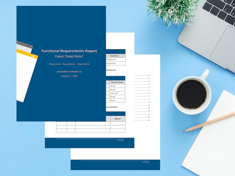 Functional Requirements Report Template - Project Management - Etsy
