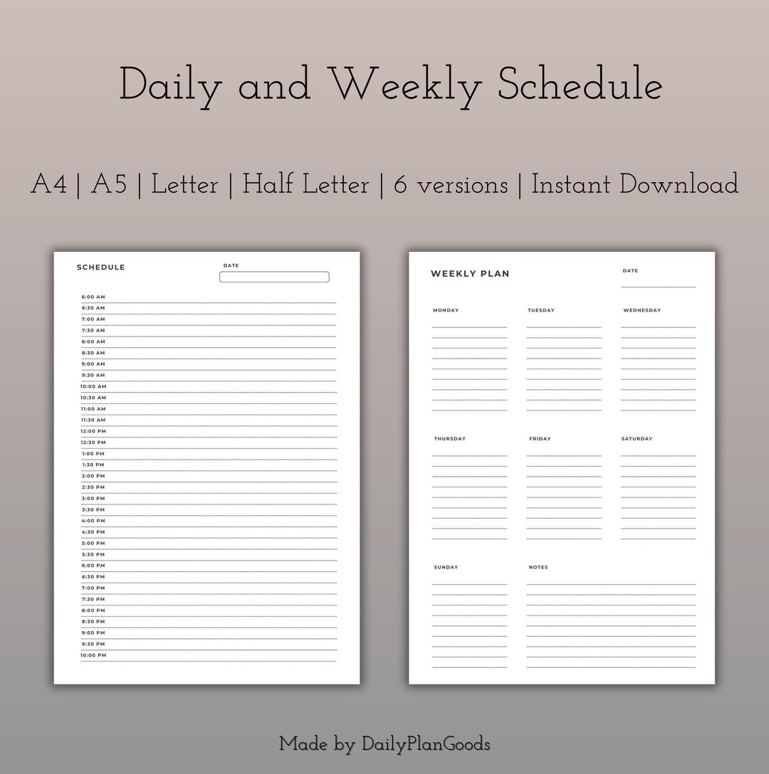 Daily Schedule Printable Weekly Planner Bundle iPad Planner Remarkable ...