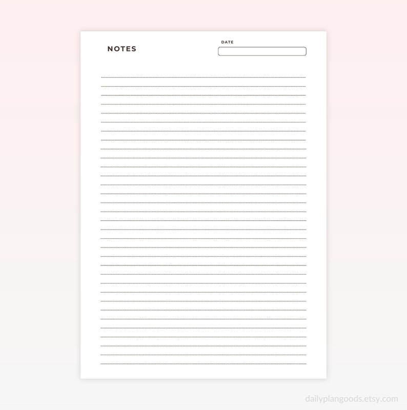 Printable Notes Page, Notes Template, Note Taking, Writing Paper, Notes ...