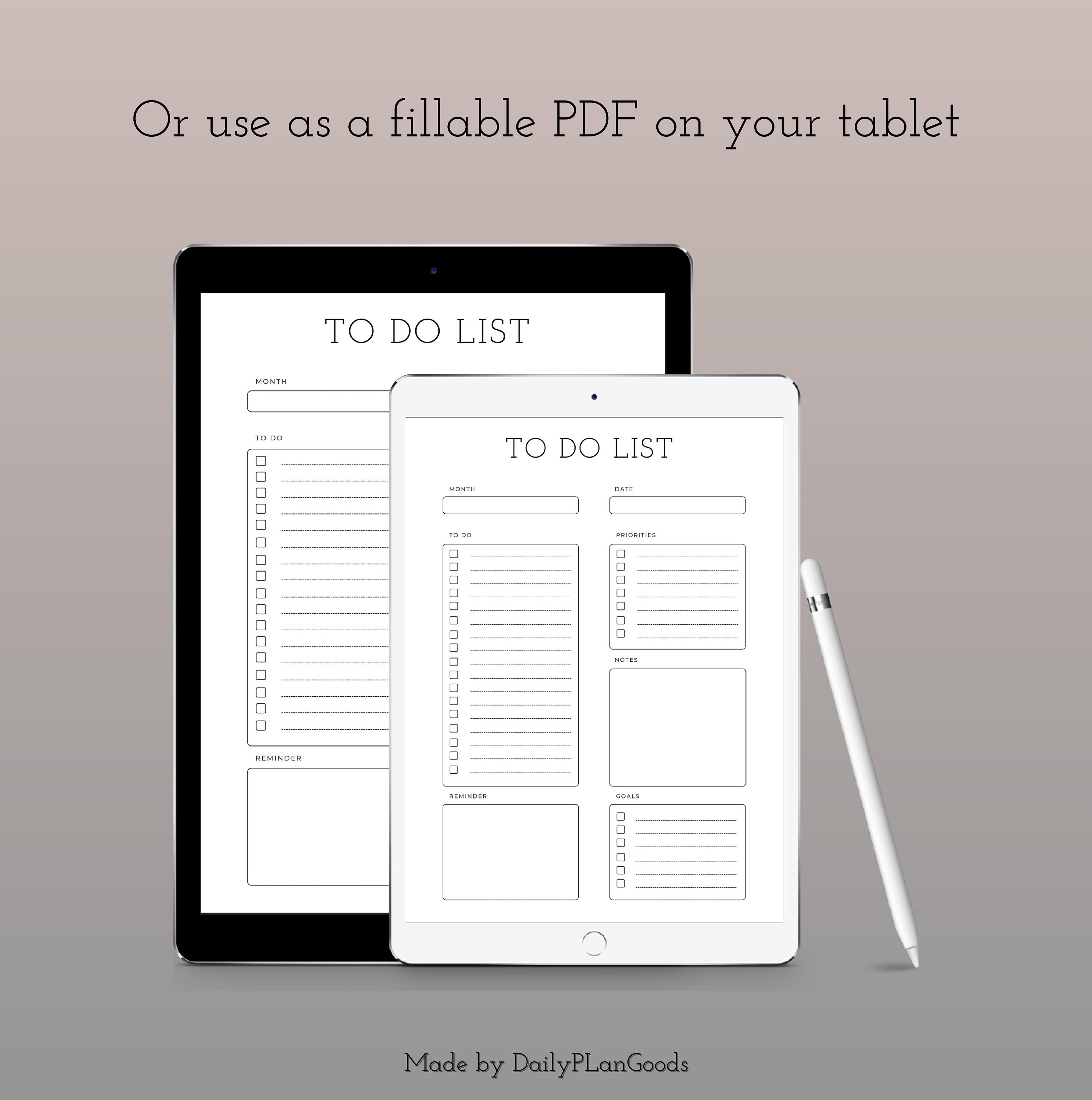 Minimalist to Do List Printable Daily Planner Remarkable Template ...