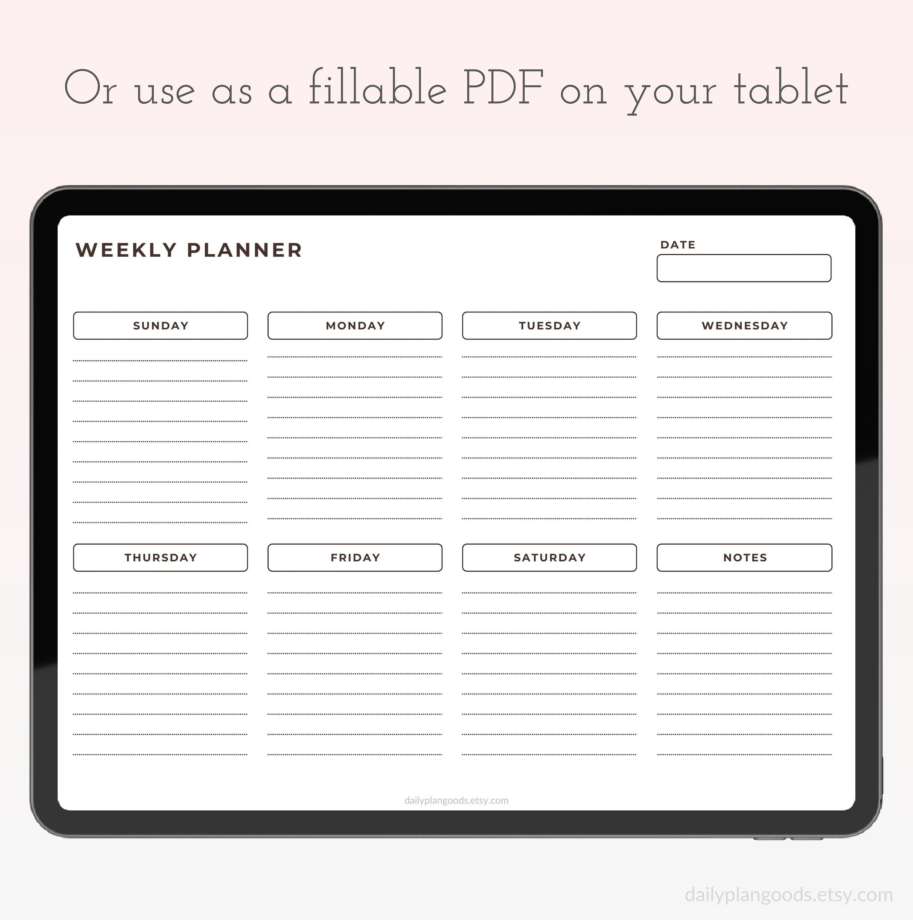 Weekly Organizer, Weekly Schedule, Weekly Planner Printable to Do List ...