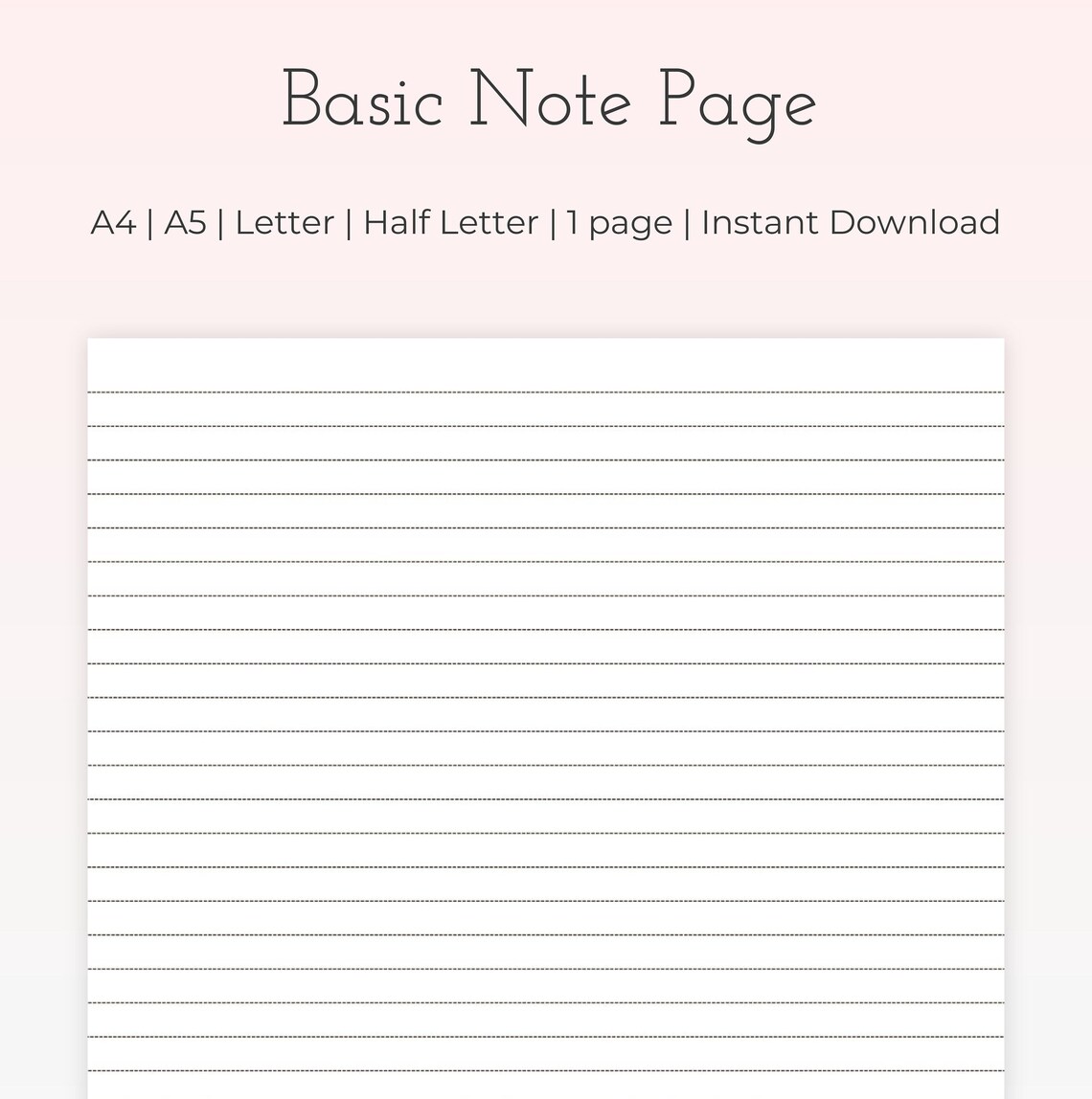 Lined Note Page Printable, Digital Journal Ipad, Junk Journal, iPad ...
