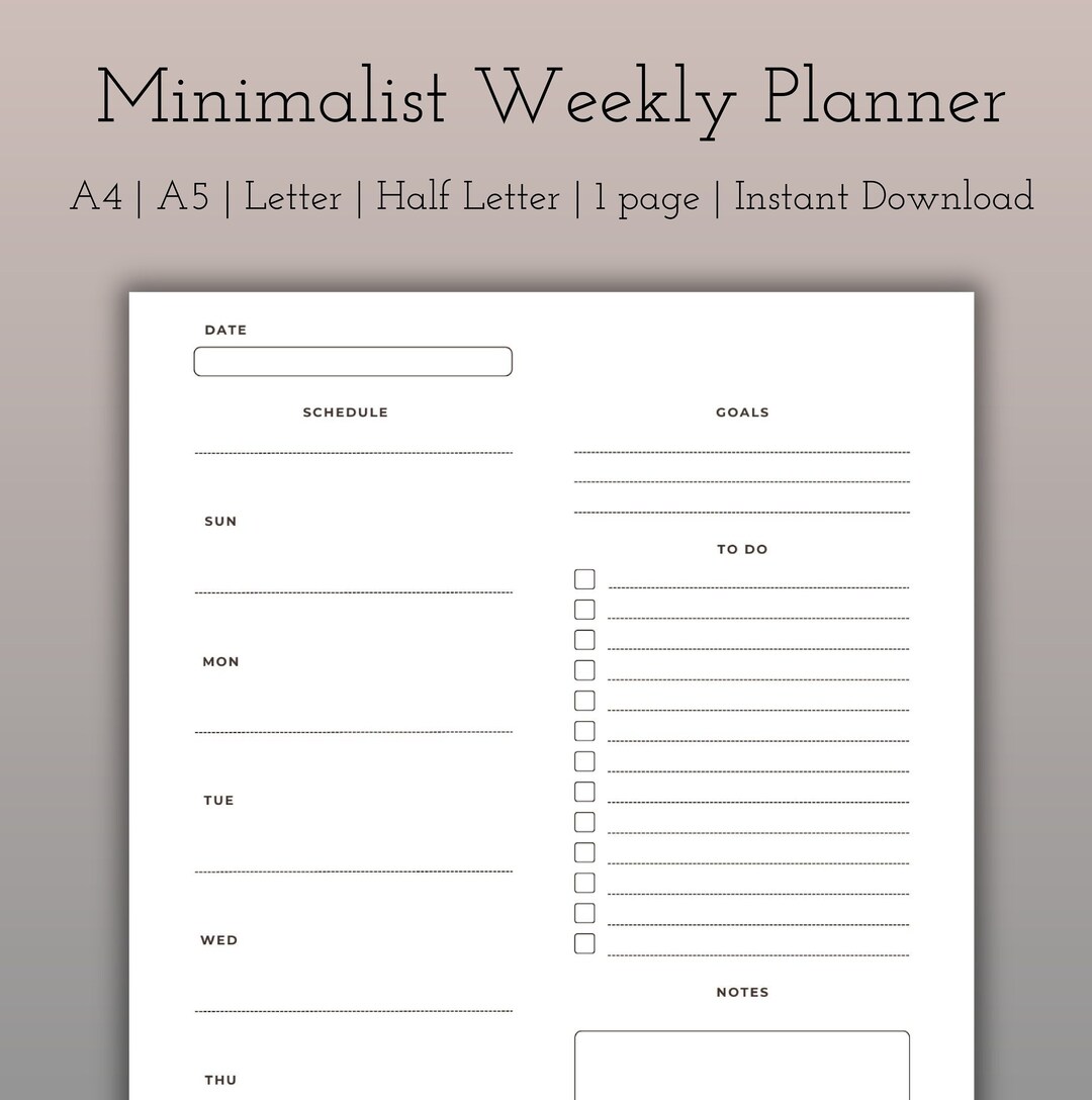 Printable Weekly Planner Digital Agenda ADHD Organizer Weekly ...