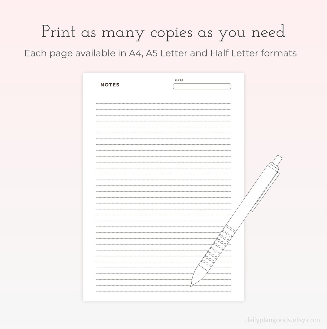 Printable Notes Page, Notes Template, Note Taking, Writing Paper, Notes ...