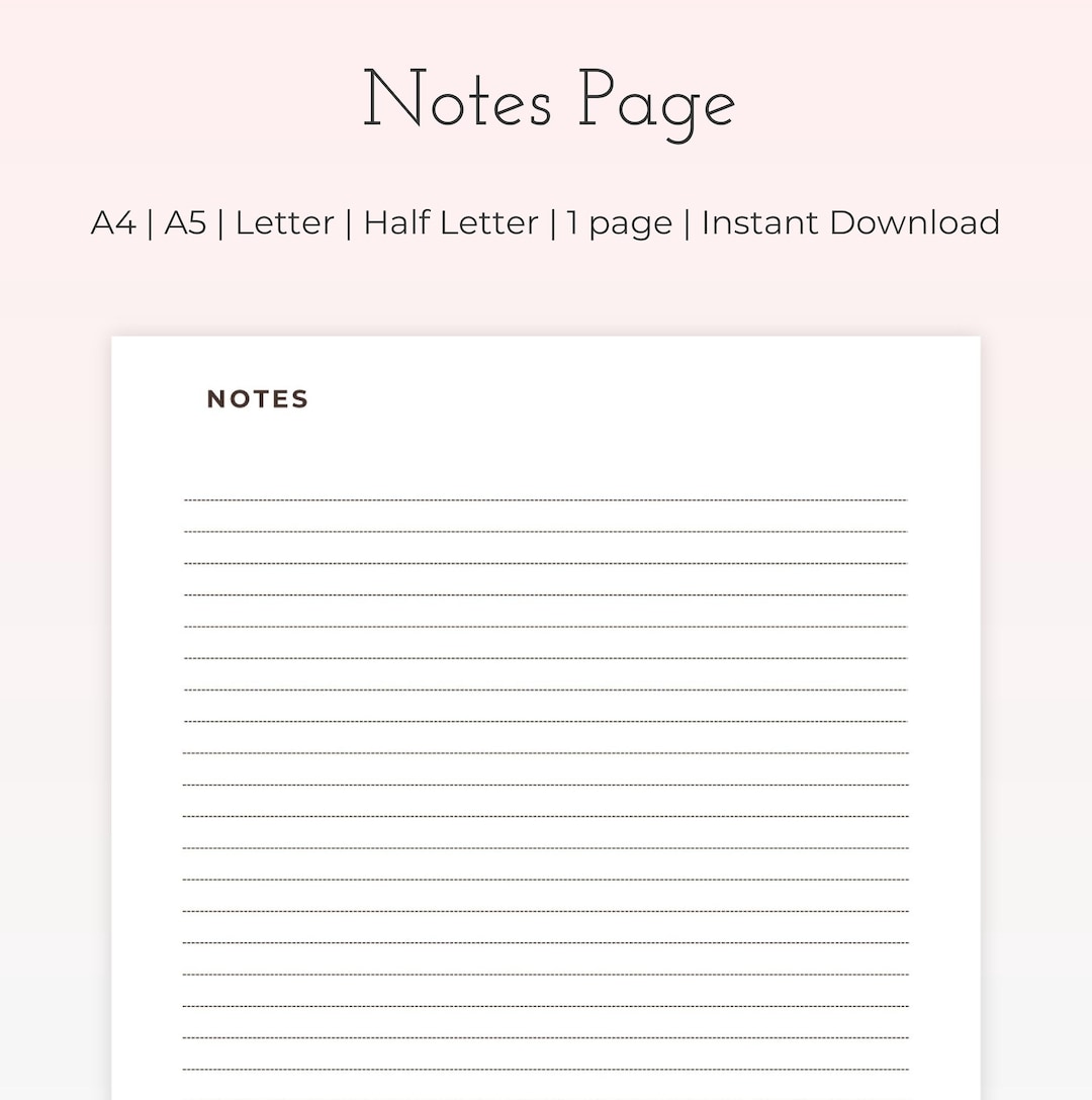 Página de notas imprimible, Plantilla de notas forradas, Toma de notas ...