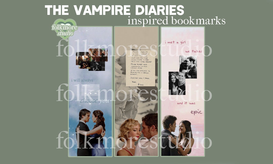 Tvd Series Inspired Big Bookmarks Delena, Klaroline and Stelena 8 X 2.5 ...