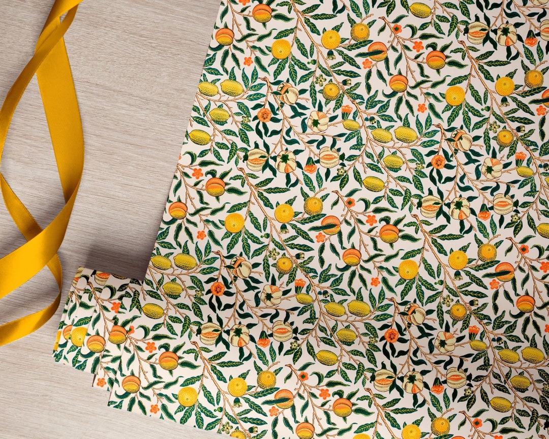 William Morris "pomegranate" Wrapping Paper - Intricate Fruit and ...