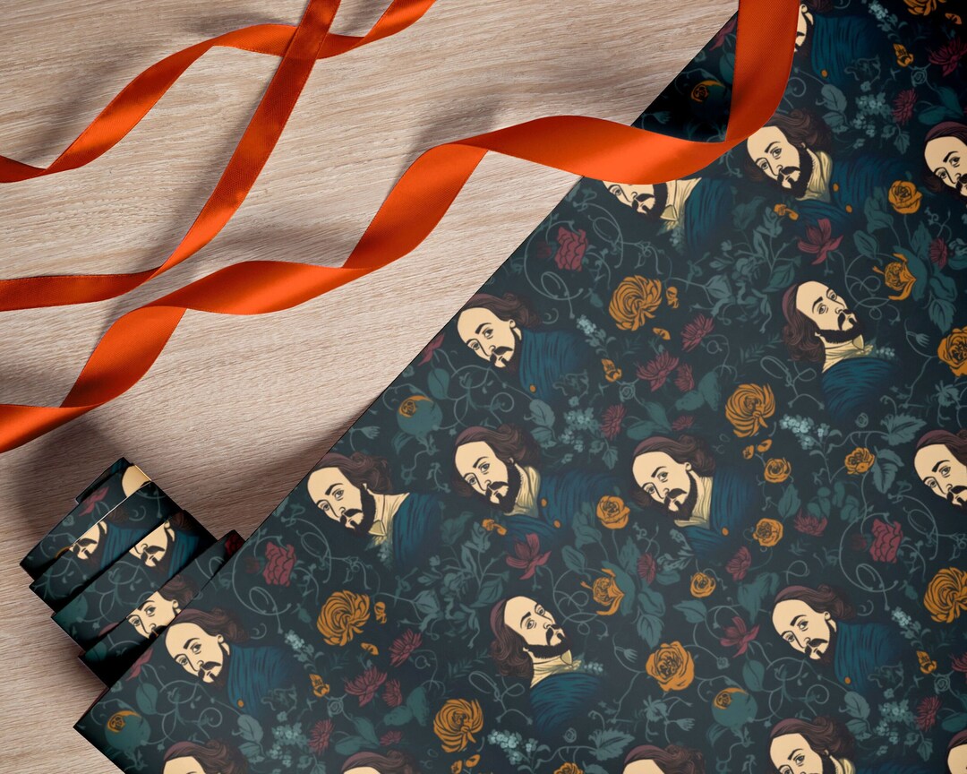 Shakespeare & Floral Sustainable Wrapping Paper – Dark Academia Gift ...