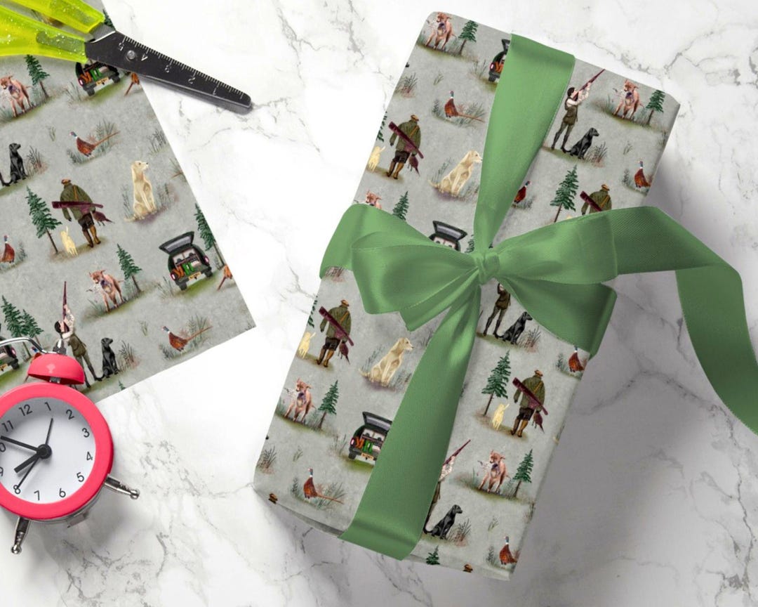 Countryside Hunting Wrapping Paper – Pheasants, Labradors and Woodland ...