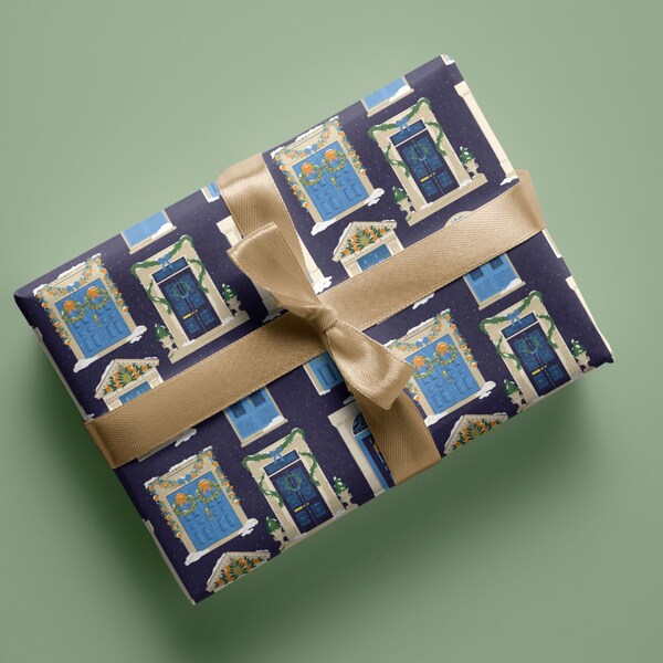 Christmas Door Door Wrapping Paper - Etsy