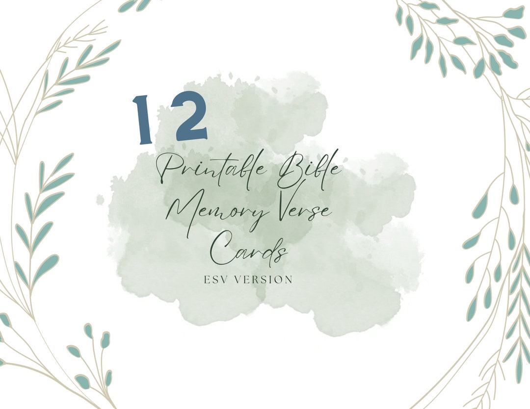 Printable Bible Memory Verse Cards (ESV) - Etsy