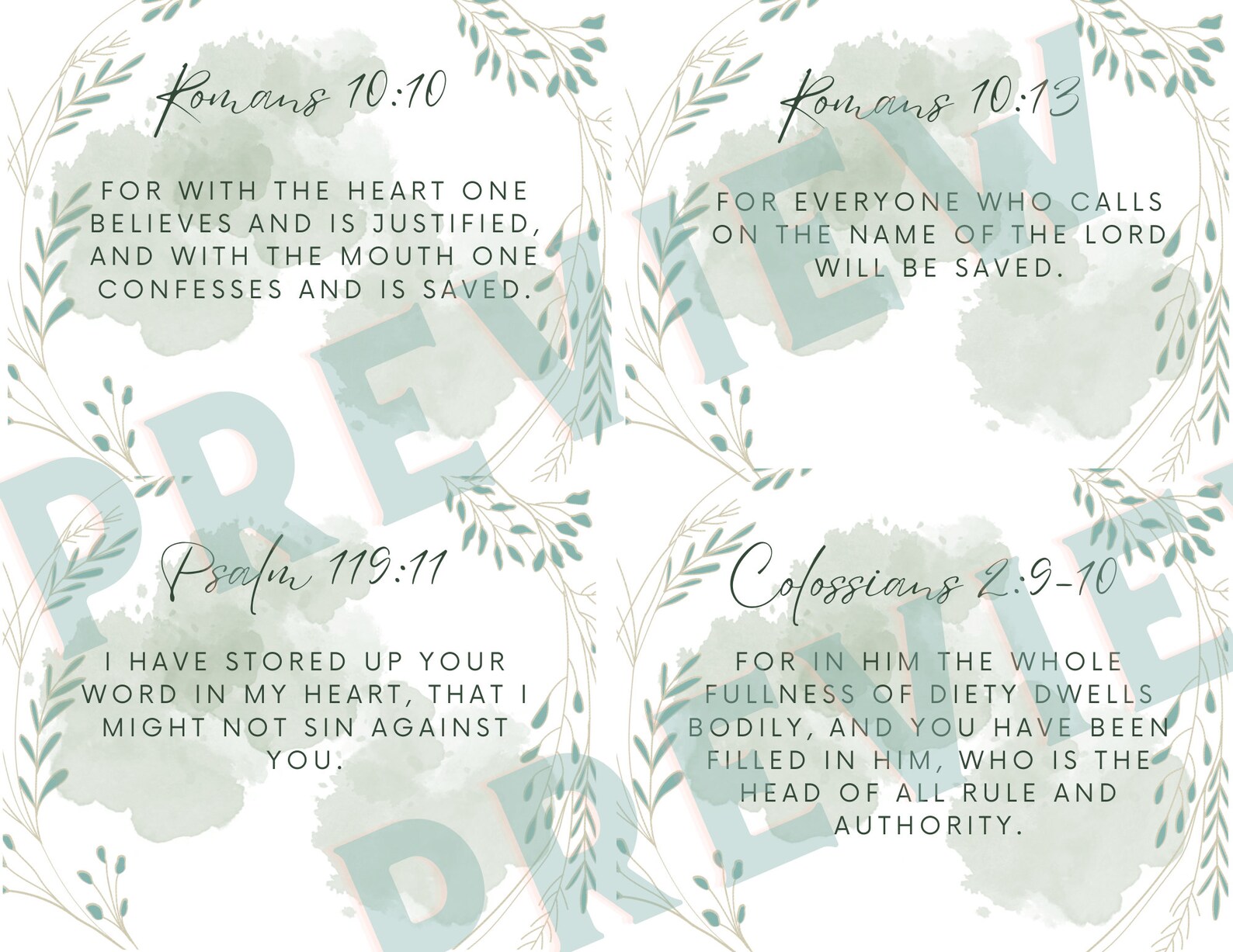 Printable Bible Memory Verse Cards (ESV) - Etsy