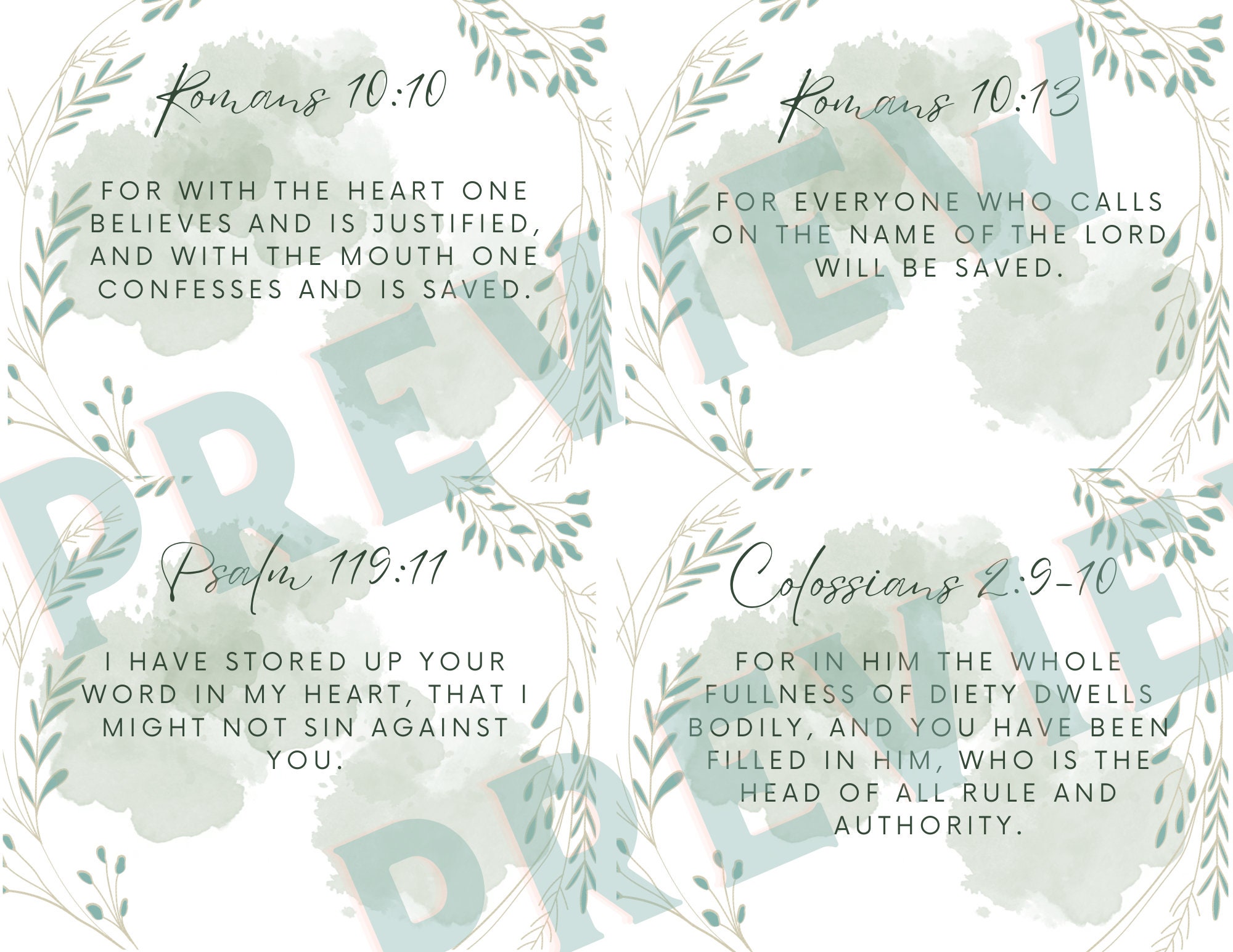 Printable Bible Memory Verse Cards (ESV) - Etsy