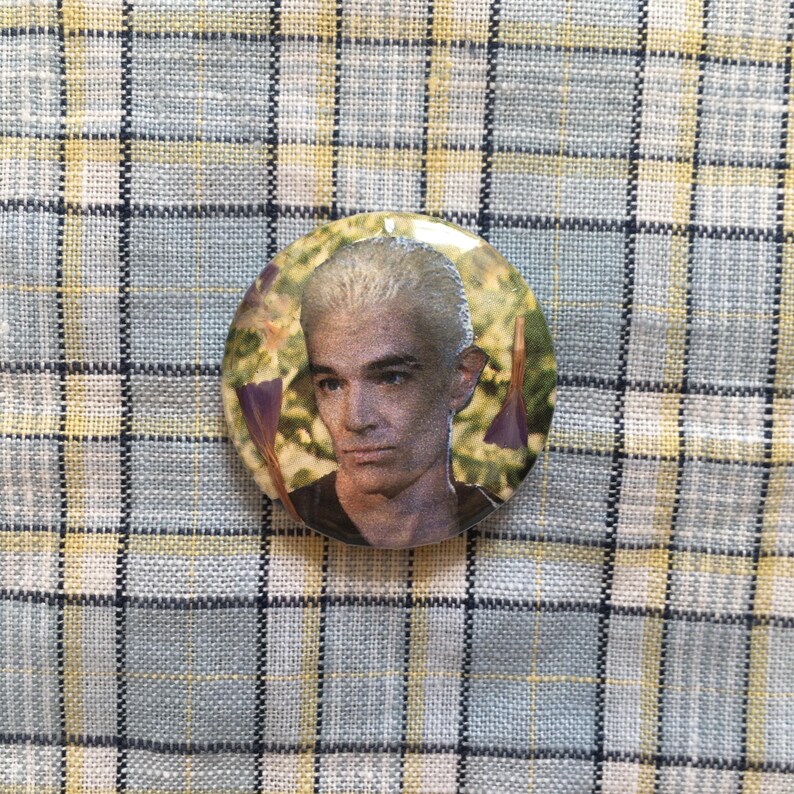 Spike Pin Badge, Handmade Collage Button Badge, Buffy the Vampire ...