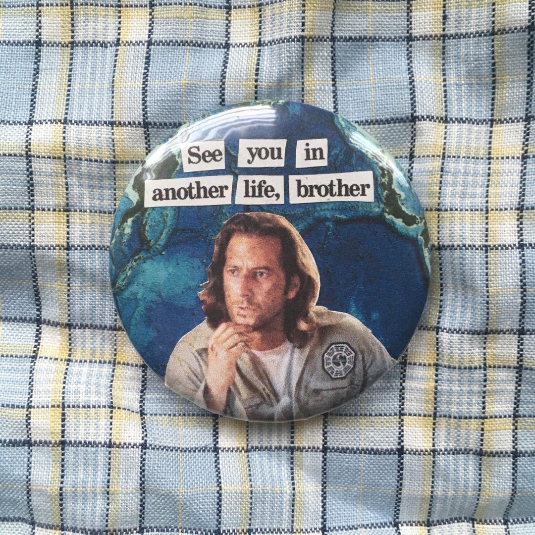 Desmond Hume Pin Badge, Handmade Collage Button Badge, Lost TV Series ...