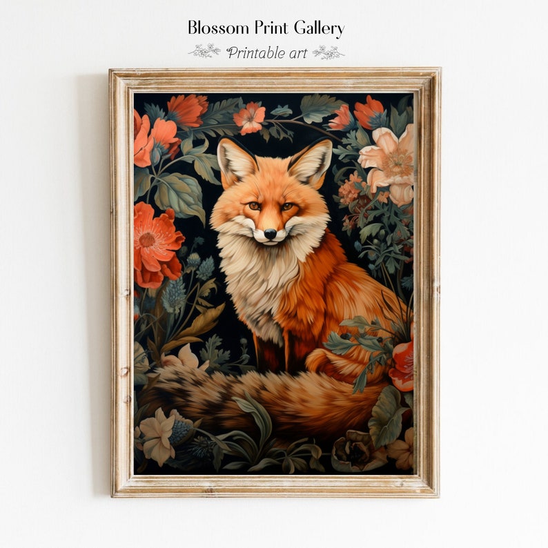 William Morris Print Fox Poster Vintage Fox Wall Art Aesthetic ...