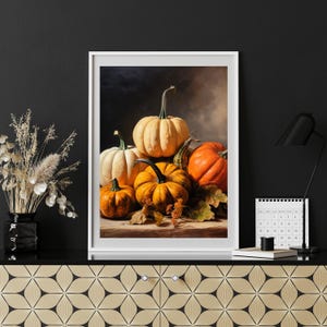 PRINTABLE Halloween Vintage Wall Art Fall Pumpkins Print Neutral Wall ...