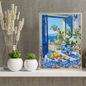 Mediterranean Still Life Paint Lemon Art Summer Farmhouse Decor Kitchen ...