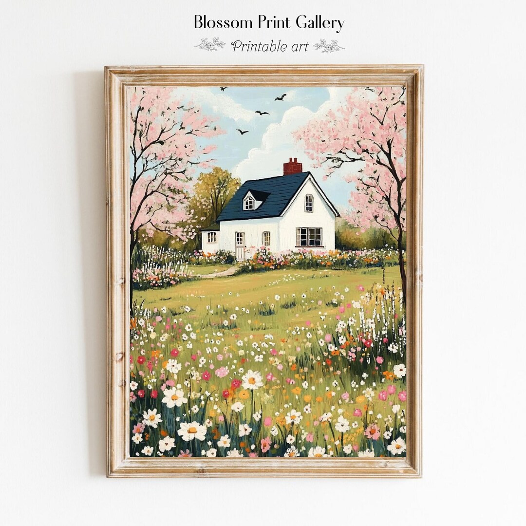 Spring Cottage Garden Print: Farmhouse Flower Meadow (digital Download ...